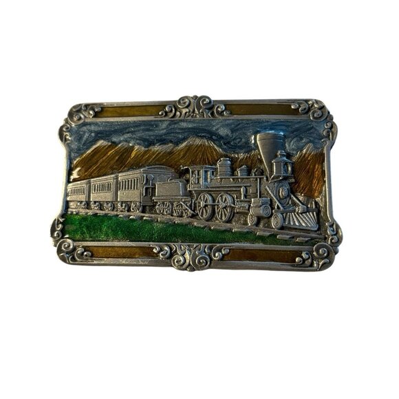 Siskiyou | Accessories | Vintage Siskiyou Belt Buckle Enamel Train Steam Locomotive Railway 984 ...